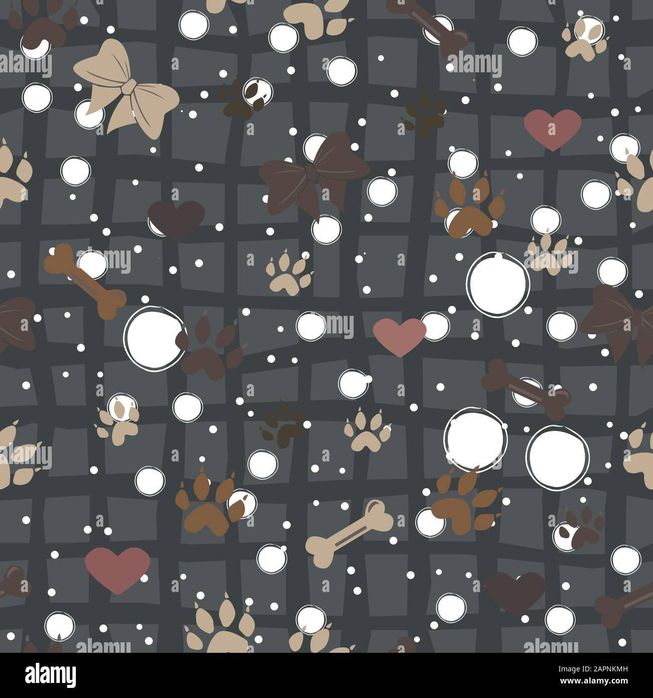 Seamless Dog Paw Pattern. Vector Illustration Stock Vector Image & Art ...