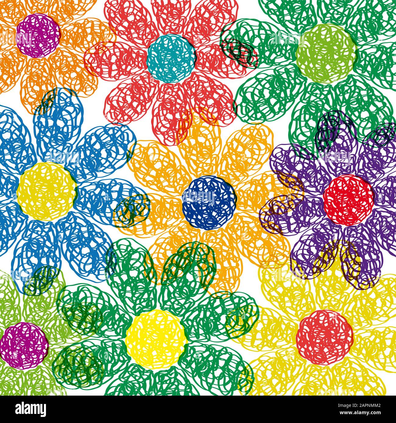 Spring Background. Hand drawn flowers Stock Vector Image & Art - Alamy
