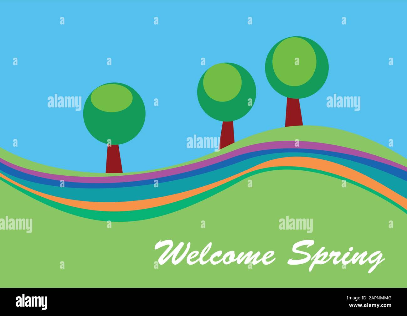Vector welcome spring background Stock Vector Image & Art - Alamy