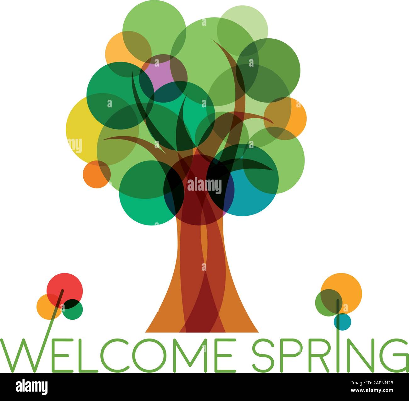 Vector welcome spring, abstract tree Stock Vector Image & Art - Alamy