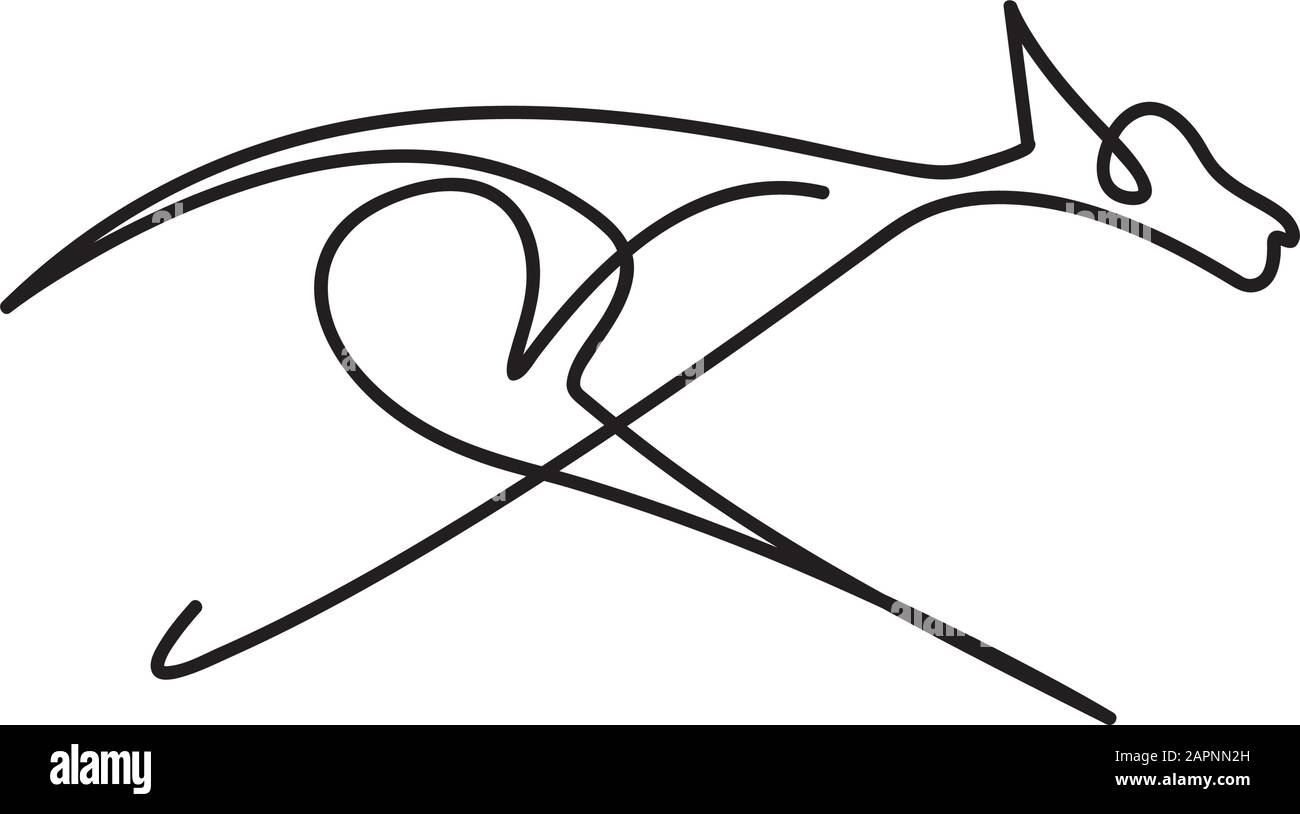 Vector continuous line. Abstract dog running and jumping Stock Vector ... Vector continuous line. Abstract dog running and jumping Stock Vector ...