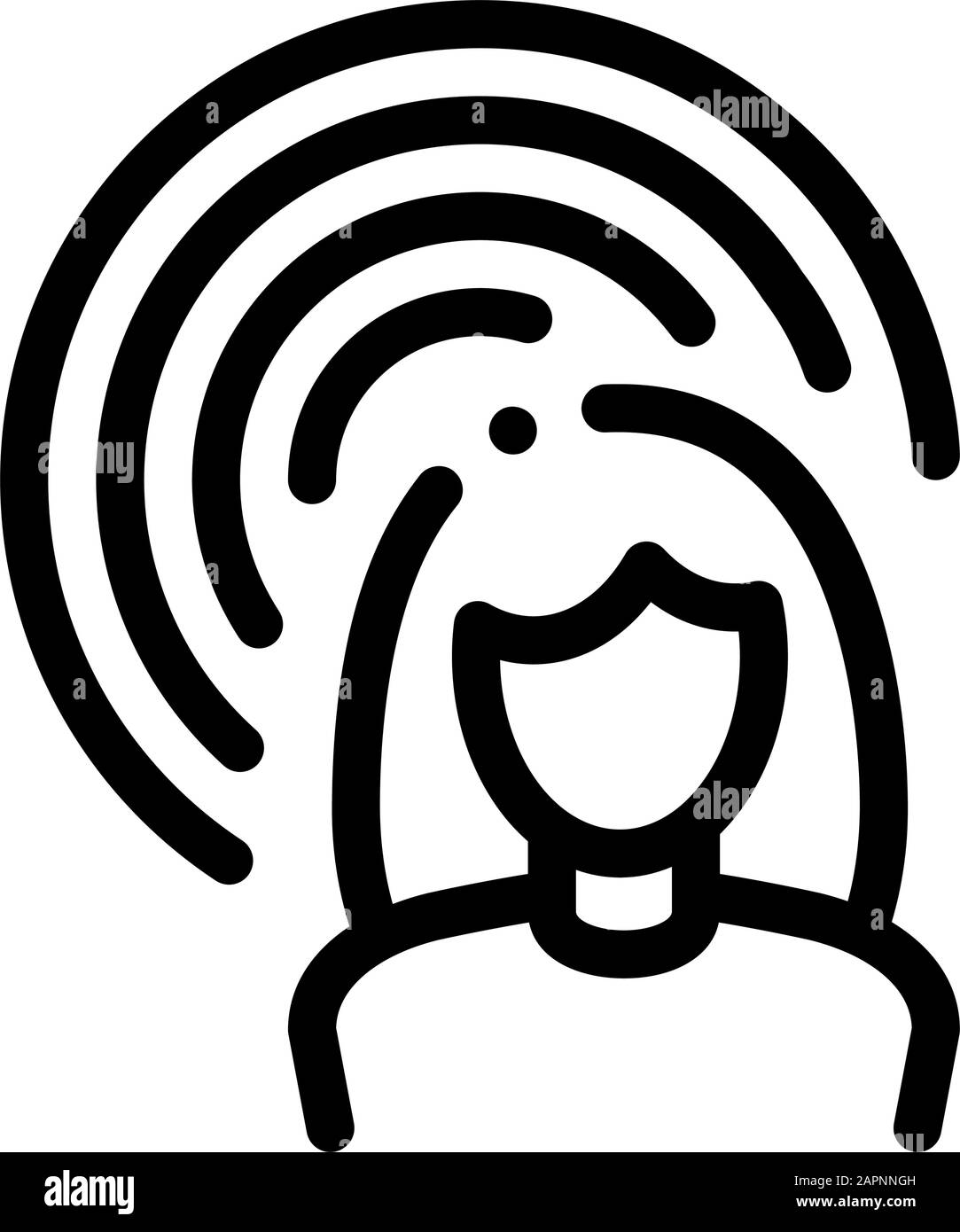 Female Hearing Icon Vector Outline Illustration Stock Vector Image ...