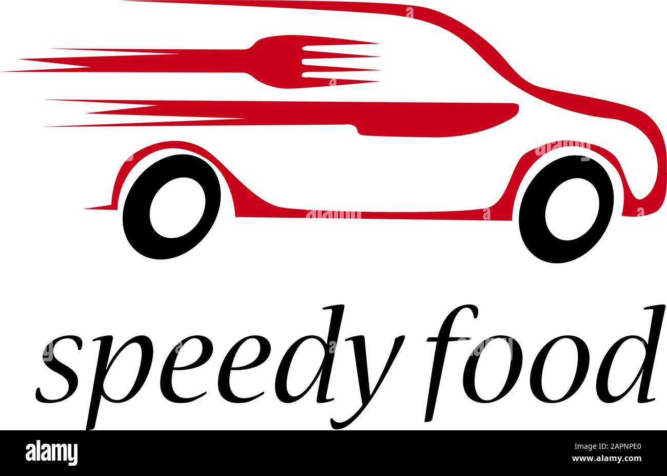 Vector abstract van with cutlery, catering concept Stock Vector Image ...