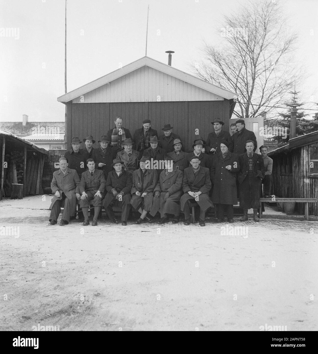 buildings, barns, men, group photos Date: undated Keywords: buildings ...