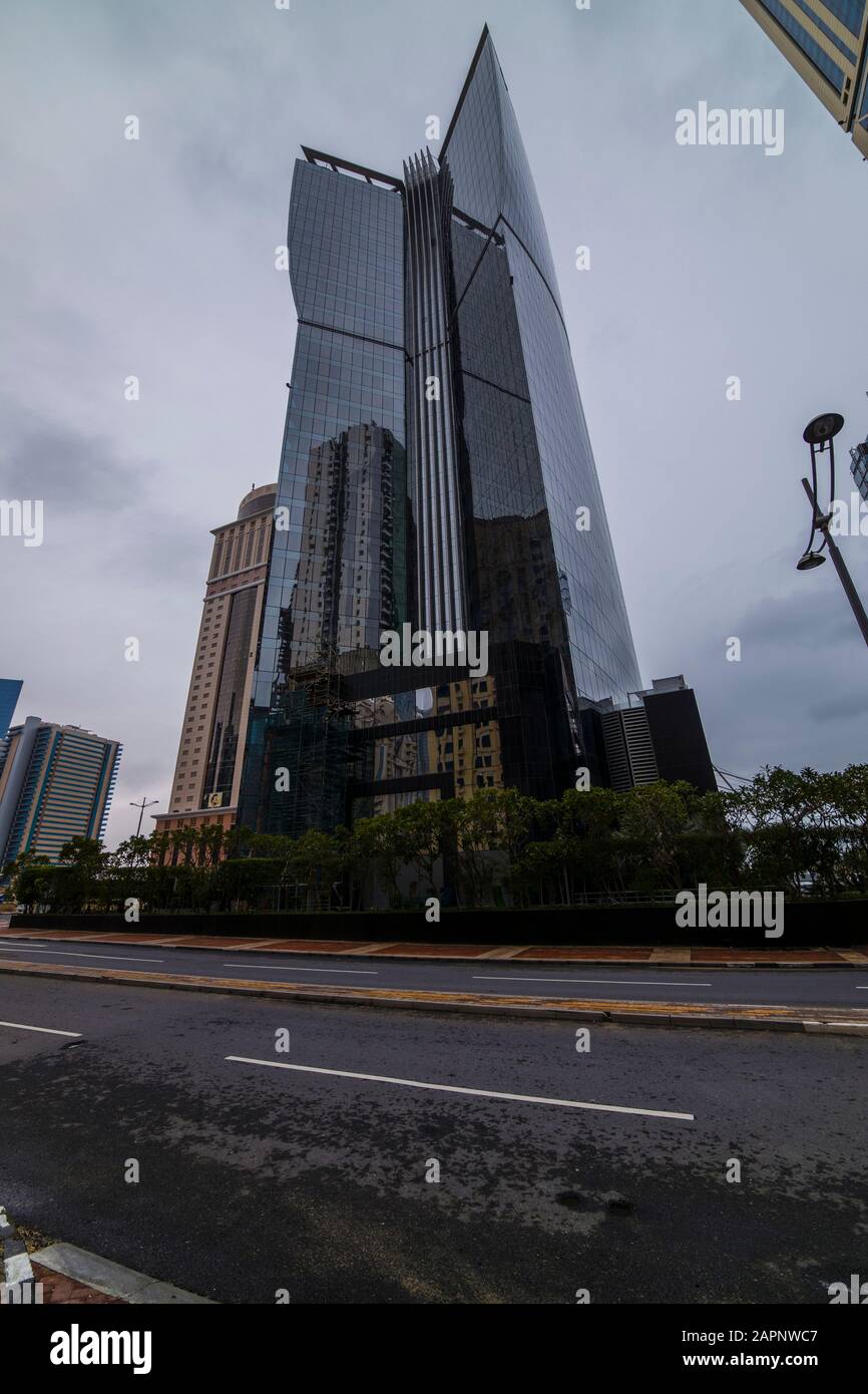 Doha, Qatar - july 10, 2020 : Street view of modern skyscrapers at ...