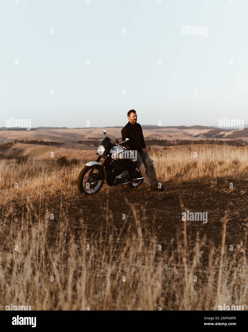 Old man bike leather hi-res stock photography and images - Alamy