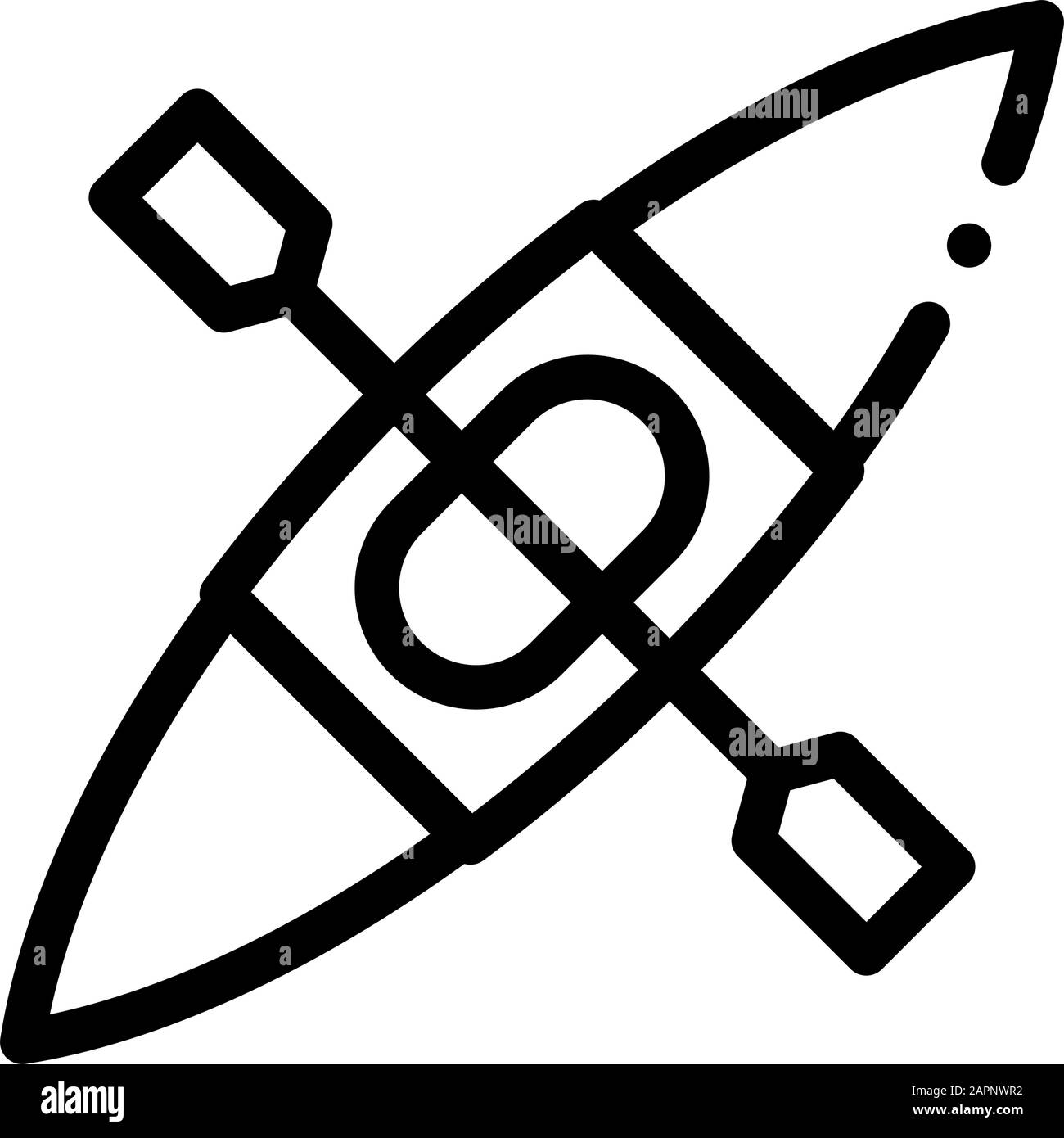 Kayak Icon Vector Outline Illustration Stock Vector Image & Art - Alamy