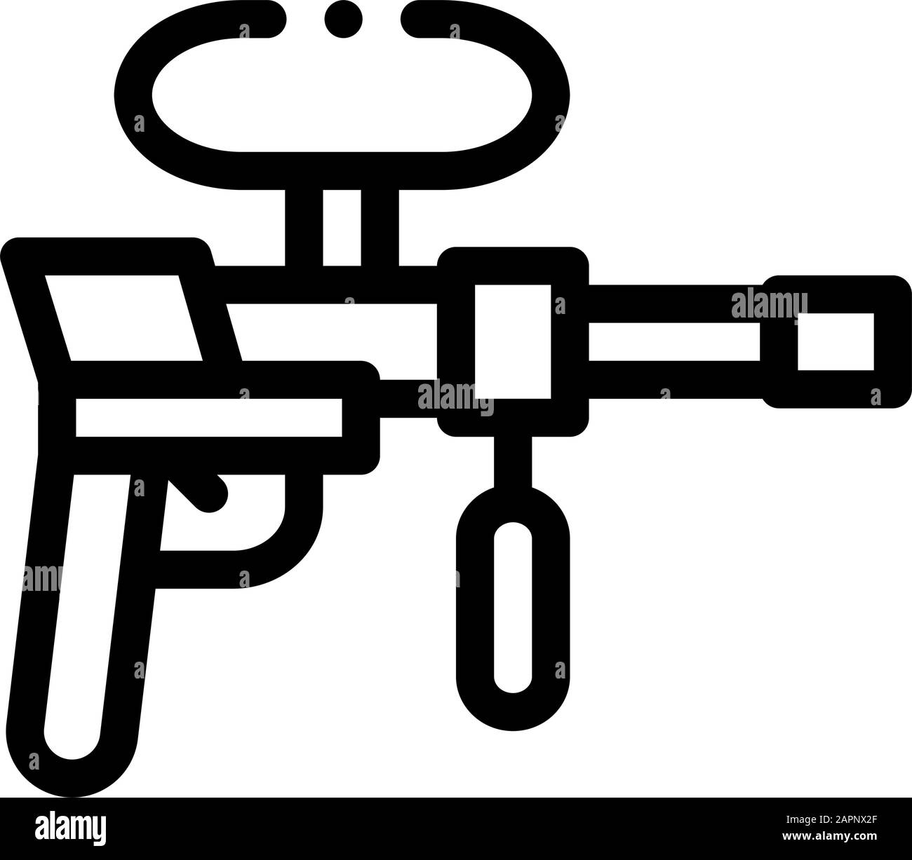 Paintball gun icon outline Black and White Stock Photos & Images - Alamy