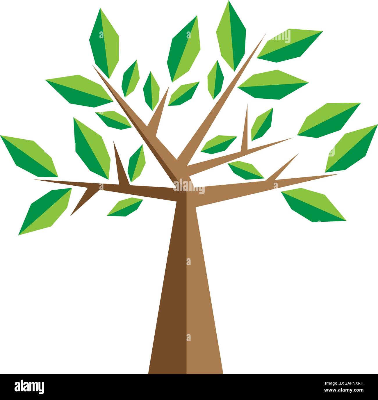 Vector Abstract Geometric Tree In Flat Design Stock Vector Image And Art Alamy