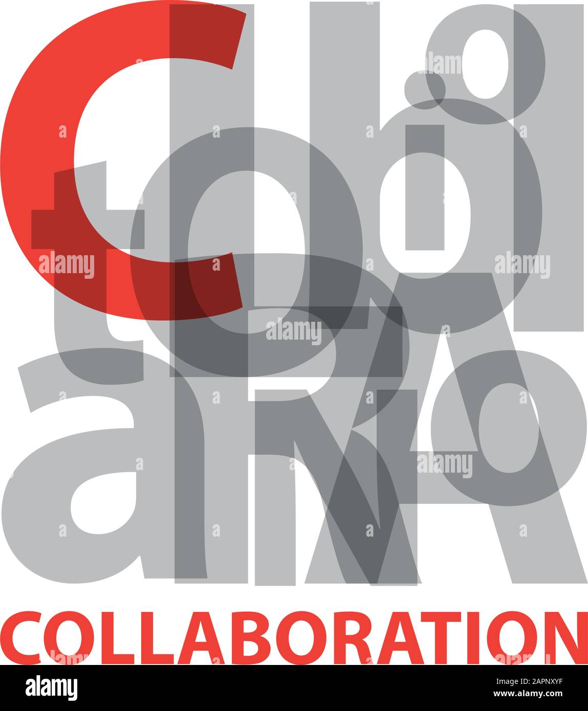 Vector collaboration. Broken text Stock Vector Image & Art - Alamy