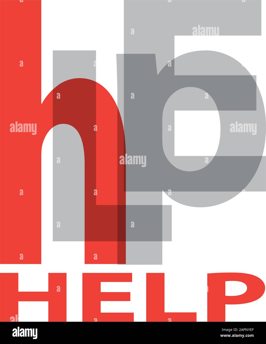 Vector Help. Broken text Stock Vector Image & Art - Alamy