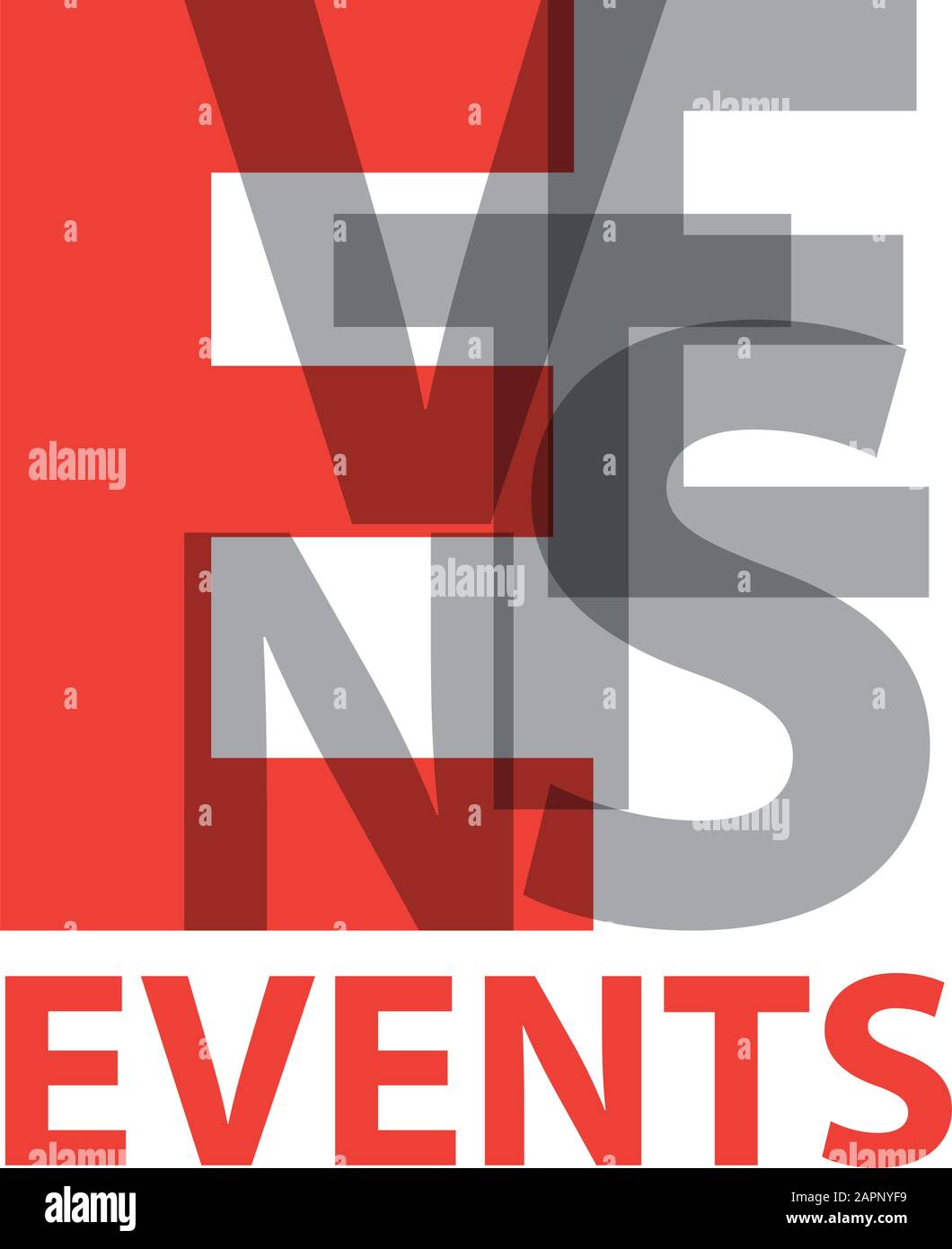 Events concept text Cut Out Stock Images & Pictures - Alamy