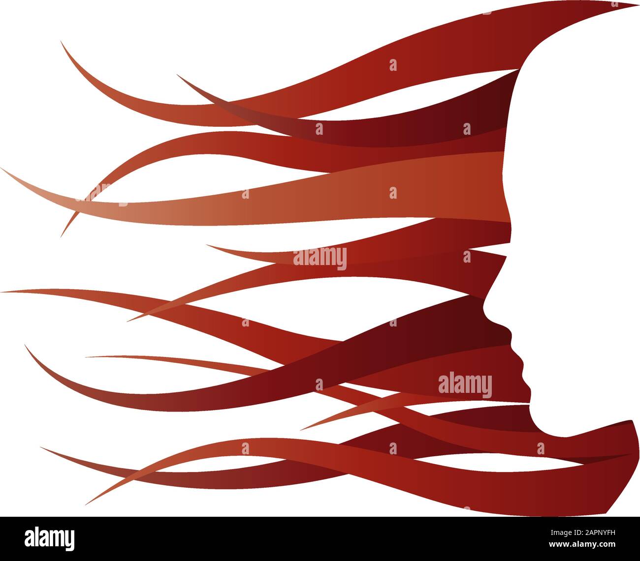 Wind in the hair Stock Vector Images - Alamy