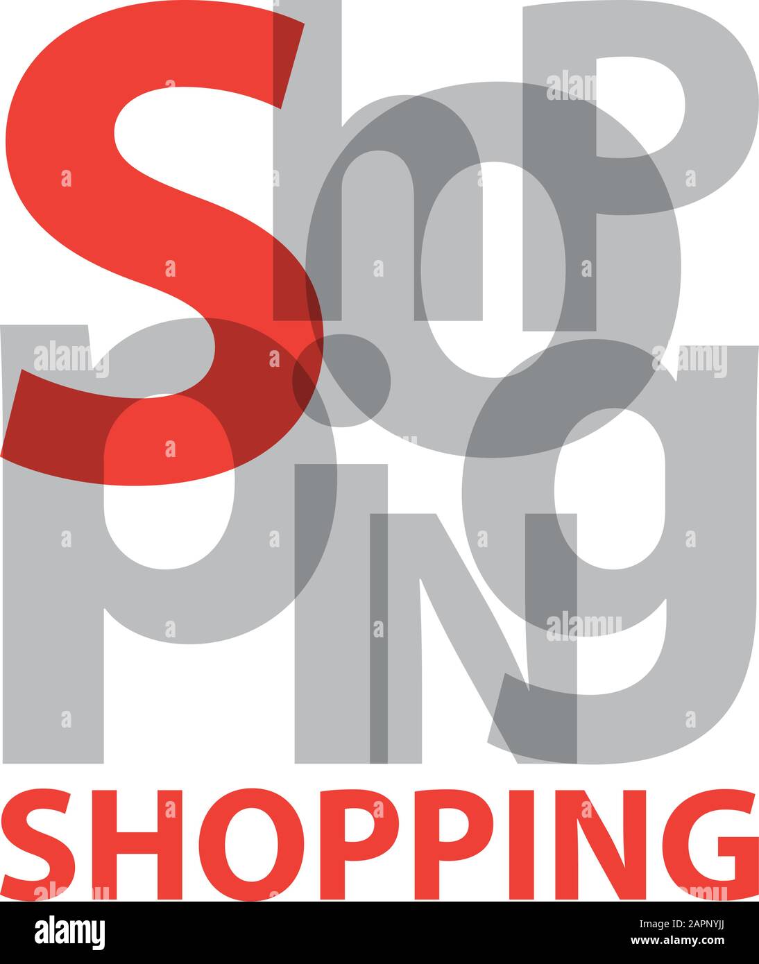 Vector Shopping. Broken text Stock Vector Image & Art - Alamy