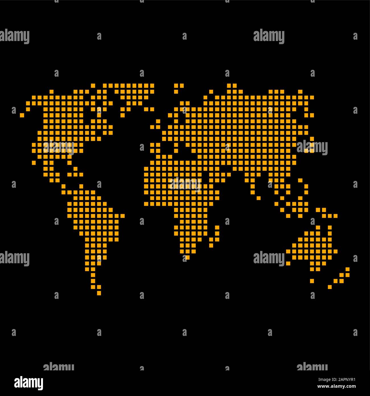 Vector map of world with dots, embroidered style Stock Vector Image ...