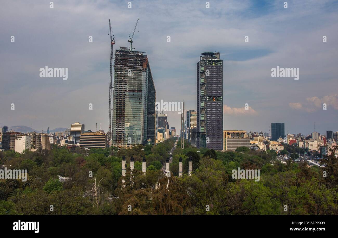 Paseo de La Reforma Square - Mexico City, Mexico. Aerial view of ...