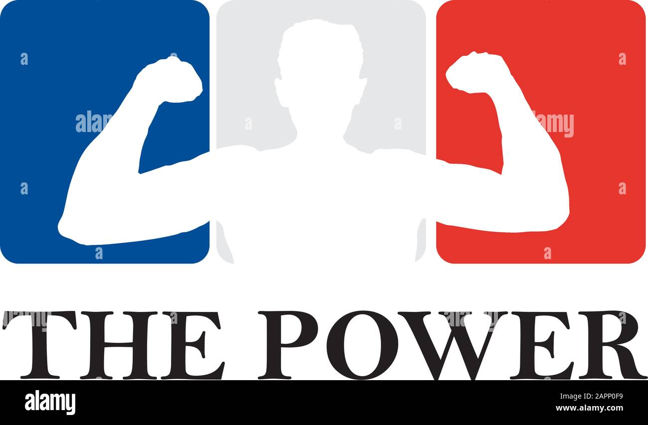 Vector powerful man, gym and power concept, with french flag Stock ...