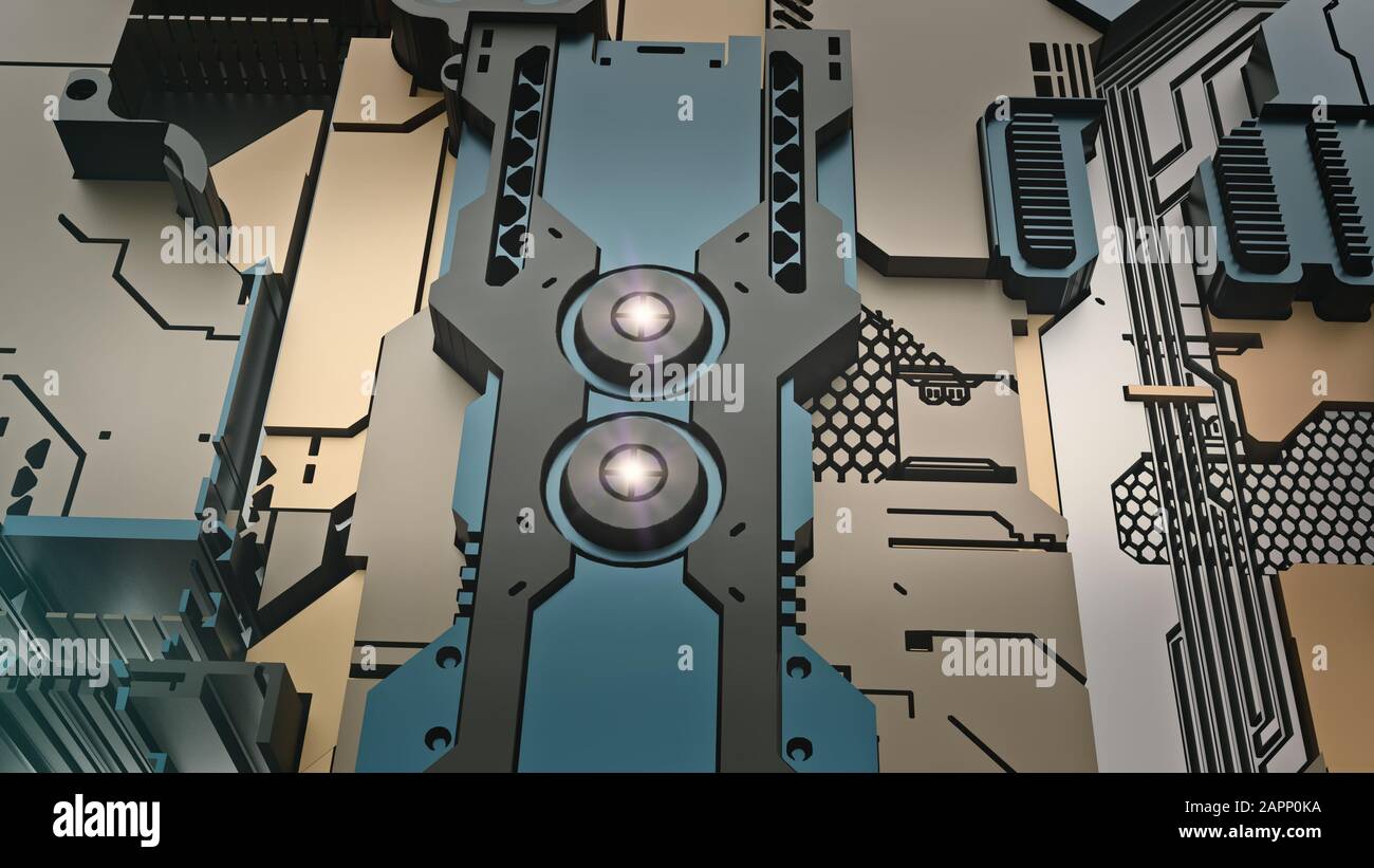 Sci Fi Industrial Panel. Futuristic Concept Design Stock Photo - Alamy