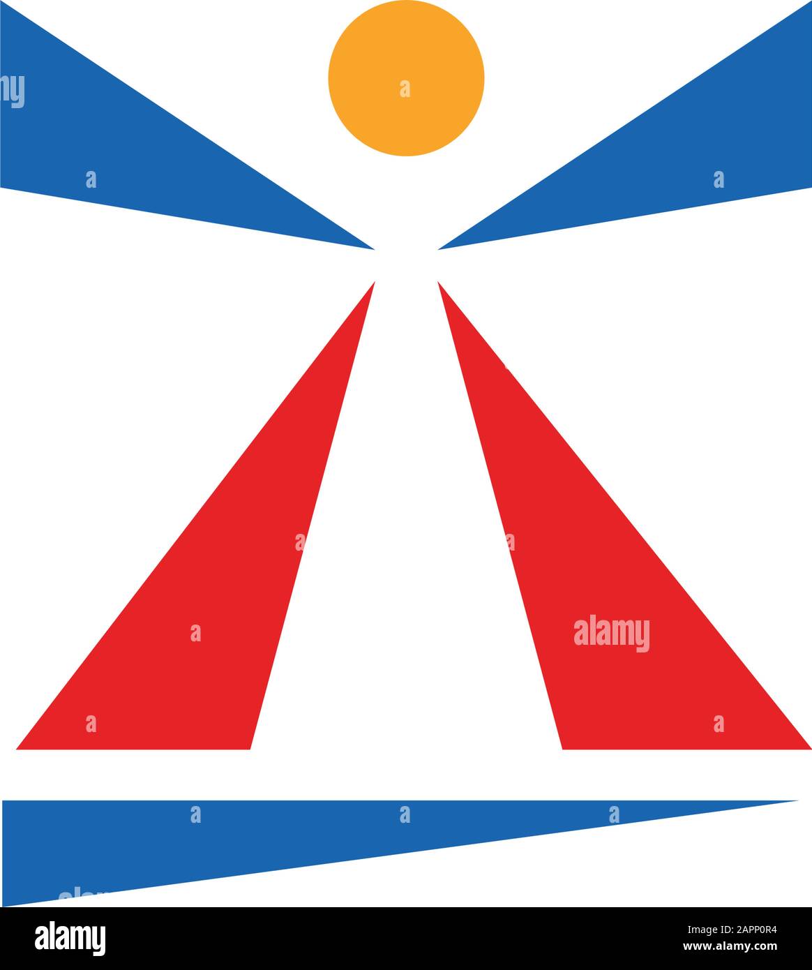 abstract geometric shape, vector of happy person, simplified with ...