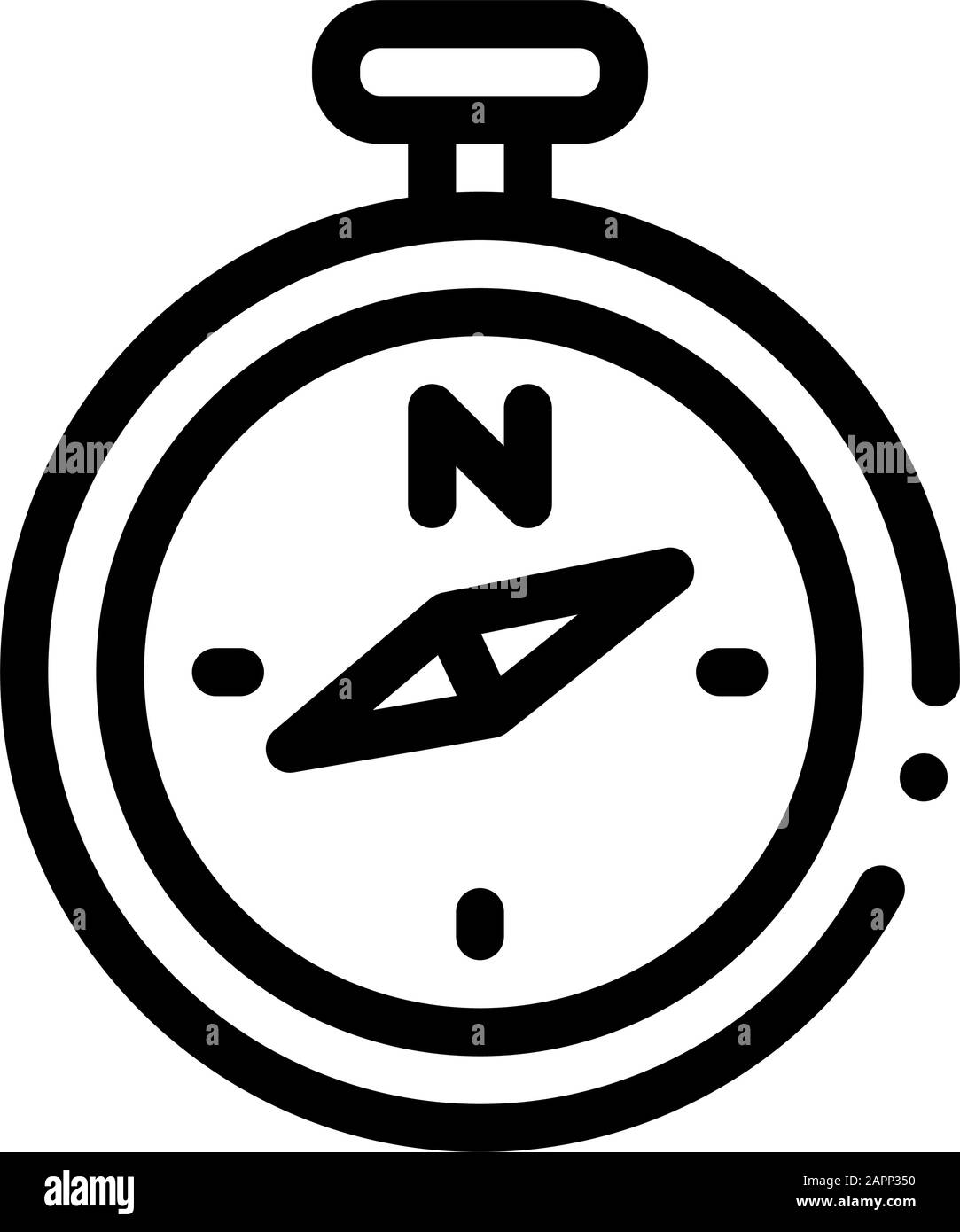 Compass Icon Vector Outline Illustration Stock Vector Image & Art - Alamy