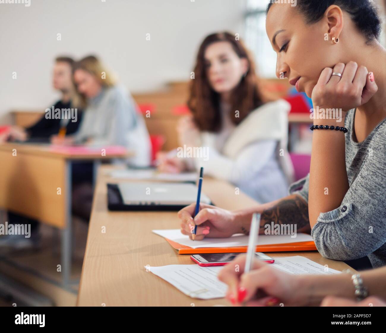 Multinational students in an auditorium Stock Photo - Alamy