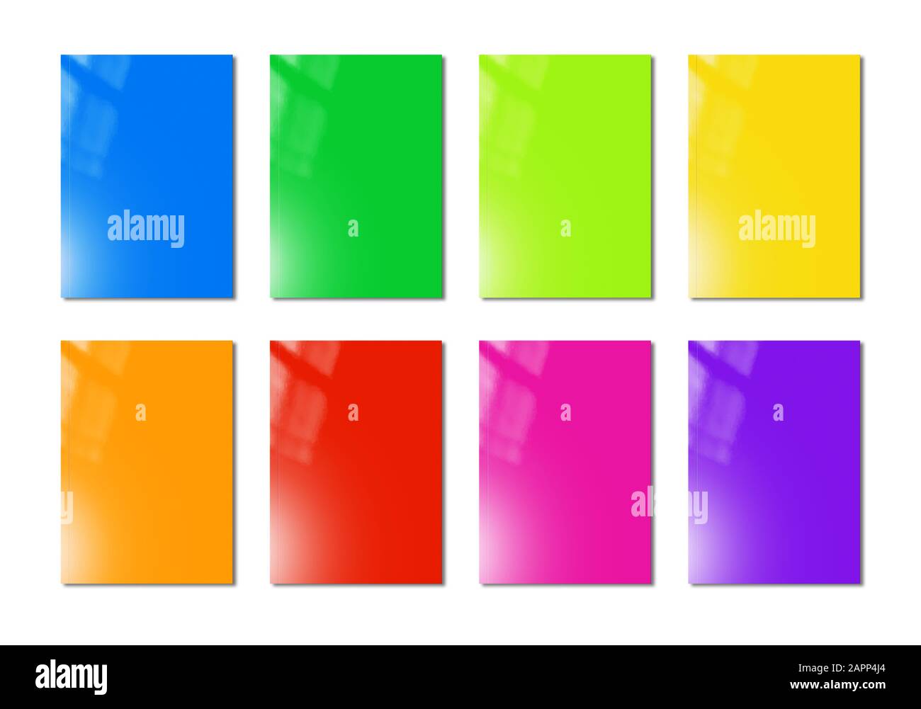 Multi color booklet covers range isolated on white background - mockup ...