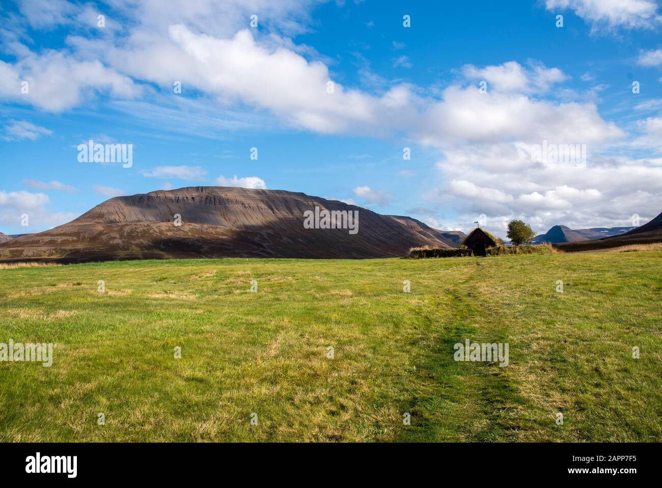 Grafarkirkja Turf-Church, Northern Iceland Stock Photo - Alamy