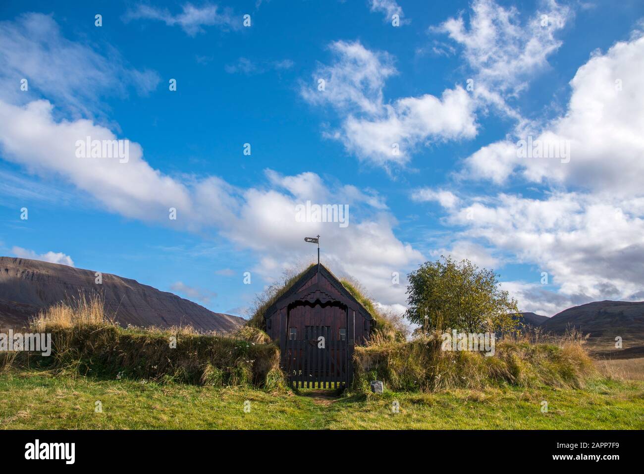 Grafarkirkja Turf-Church, Northern Iceland Stock Photo - Alamy
