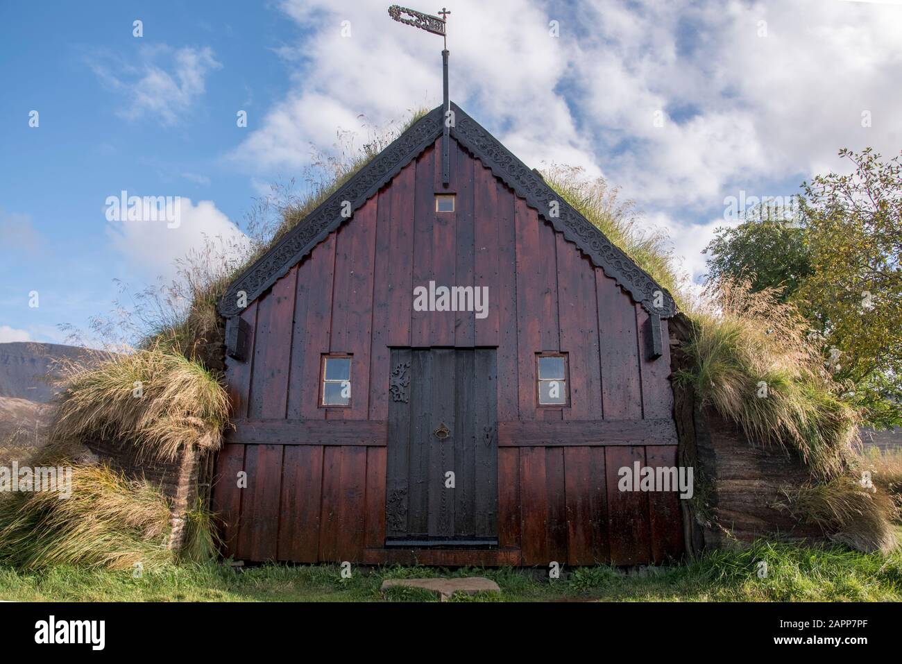 Grafarkirkja Turf-Church, Northern Iceland Stock Photo - Alamy