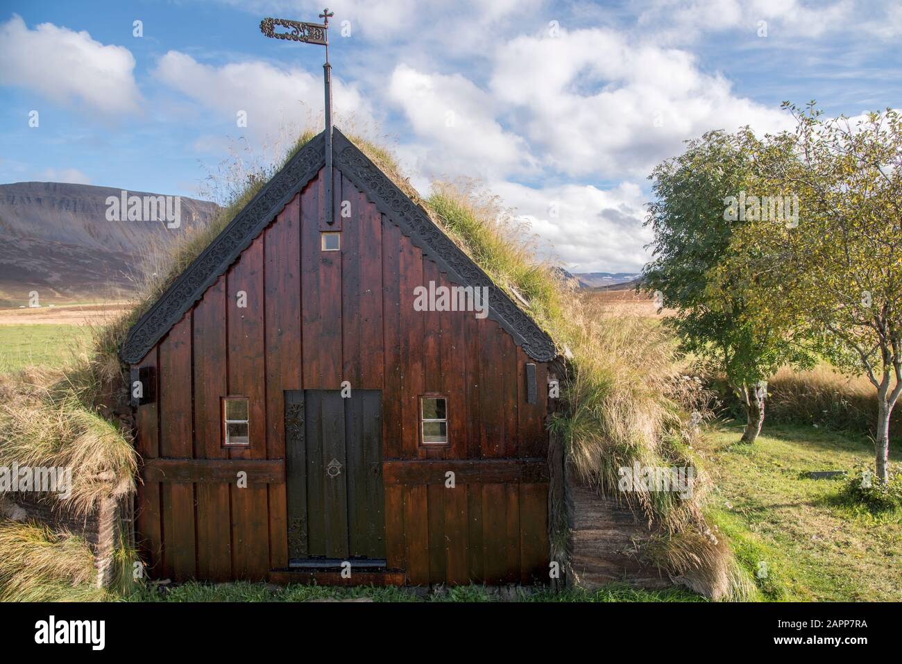 Grafarkirkja Turf-Church, Northern Iceland Stock Photo - Alamy