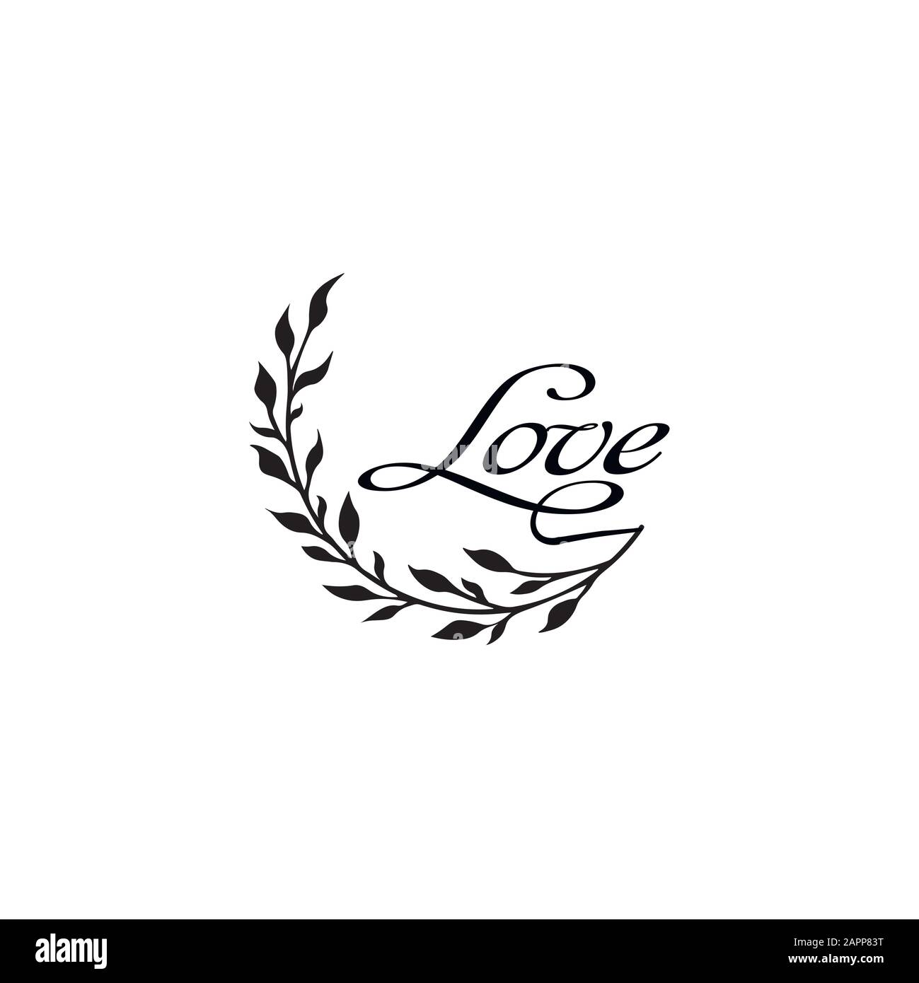 Love organic logo Black and White Stock Photos & Images - Alamy