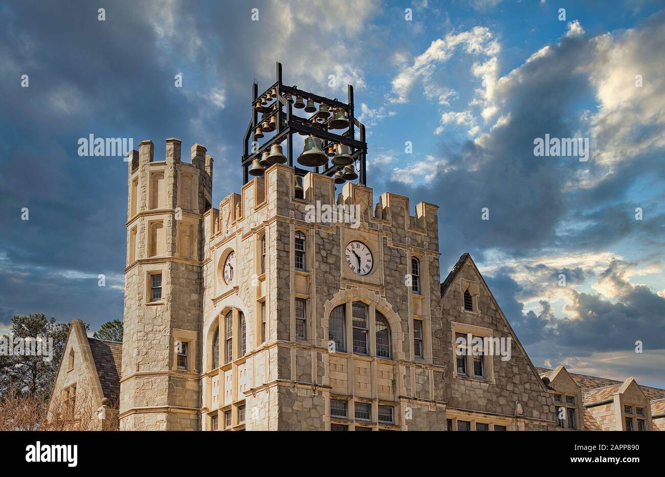 Bells Tower and Clock Stock Photo - Alamy