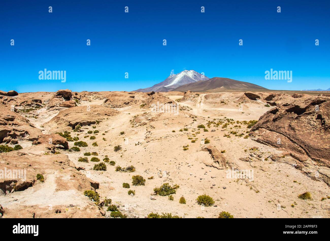 View of the crater of Tunupa Volcano near Uyuni, Bolivia. Beautiful ...