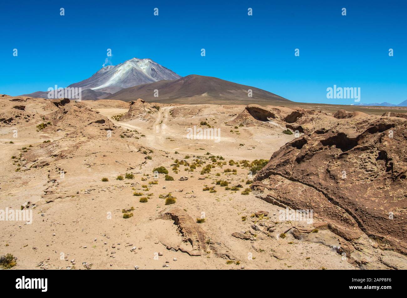 View of the crater of Tunupa Volcano near Uyuni, Bolivia. Beautiful ...