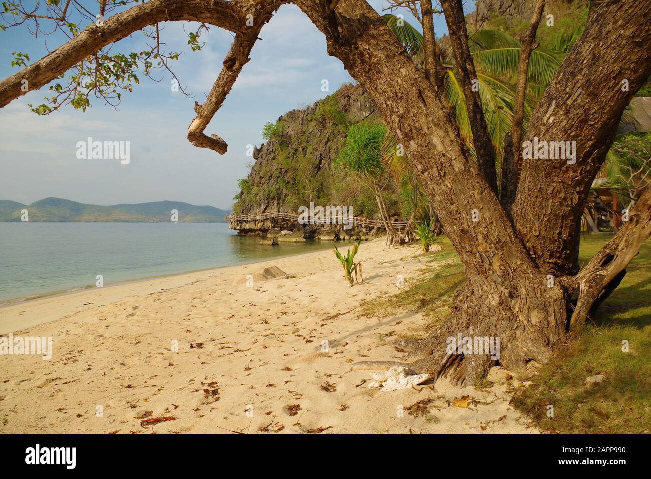 A beautiful island in the Philippines archipelago. The isle has a sandy ...