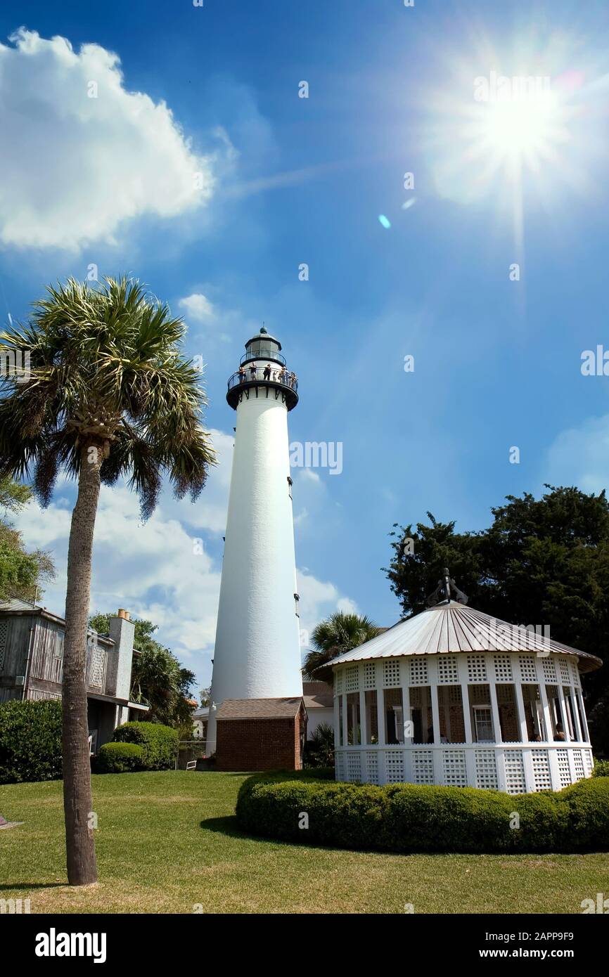 Lighthouse and Gazebo Stock Photo - Alamy