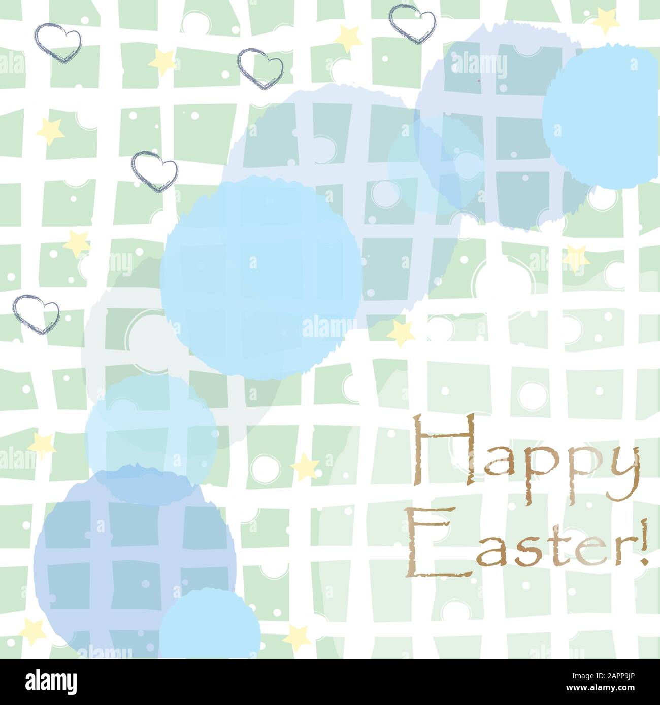 Happy Easter Congratulations Card with stars. Vector Illustration Stock ...