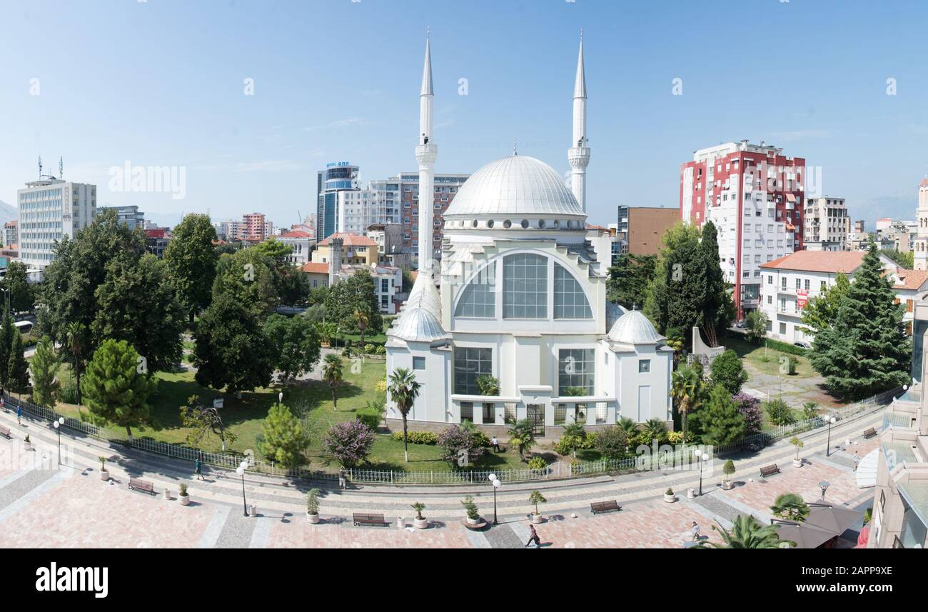 Abu Bekr Mosque, or Great Mosque (Xhamia e Madhe). in center of town of ...