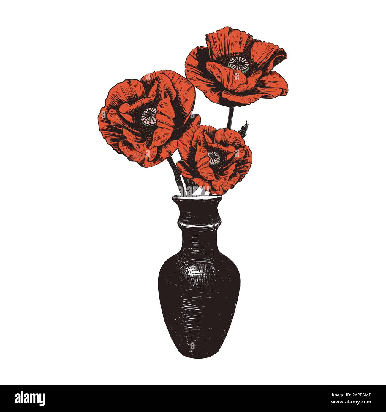 Flowers bouquet jug Stock Vector Images - Alamy