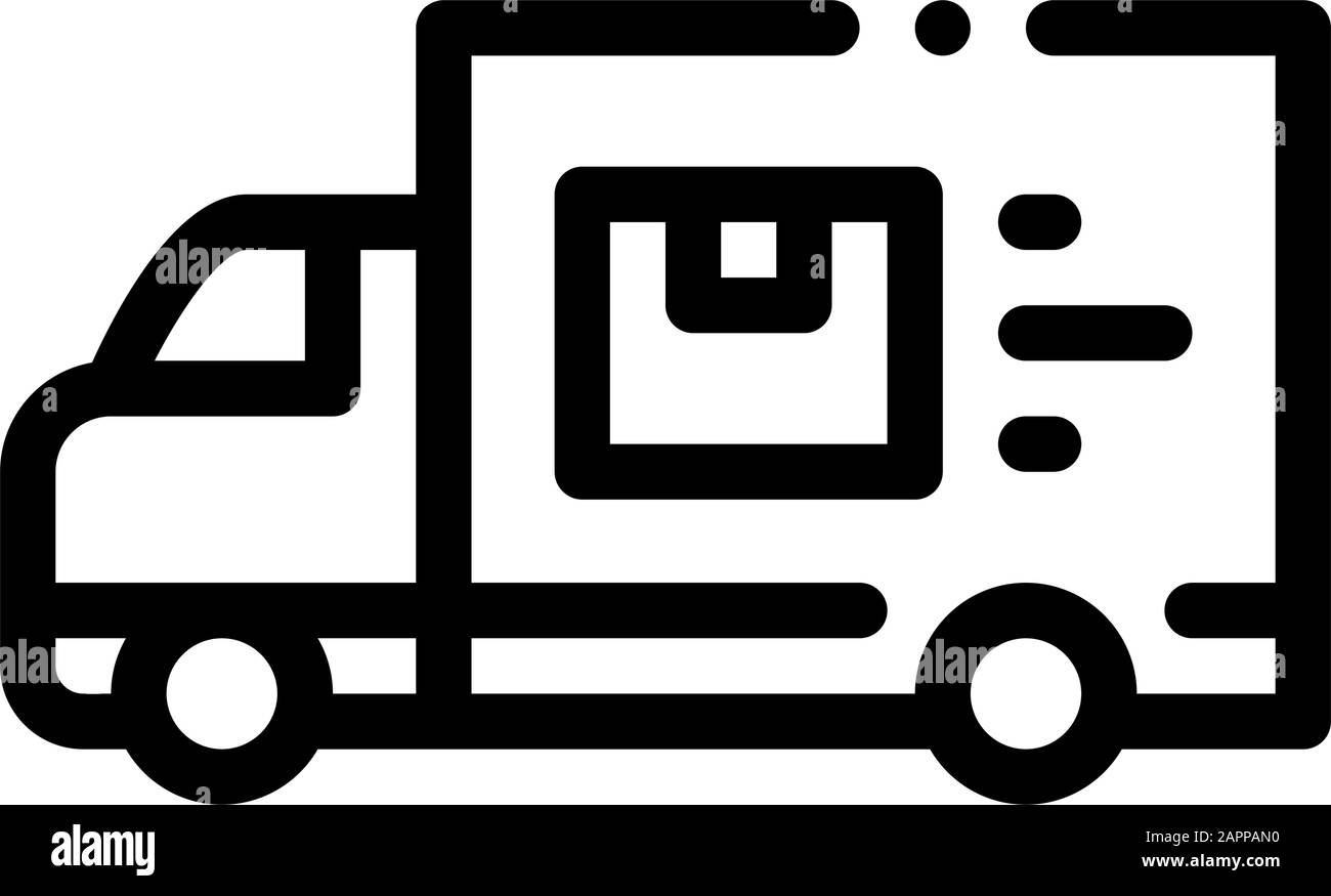 Courier Truck Icon Vector Outline Illustration Stock Vector Image & Art ...