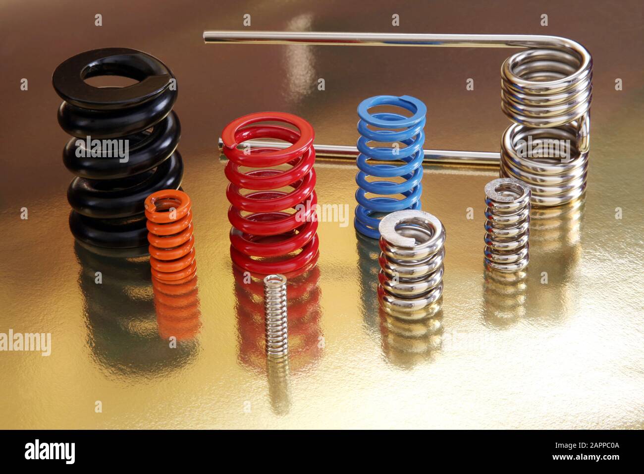 new metal springs texture background Stock Photo - Alamy
