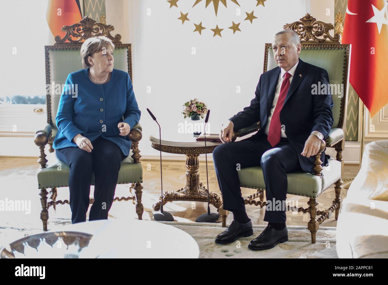 Istanbul, Turkey. 24th Jan, 2020. Chancellor Angela Merkel (CDU) meets ...
