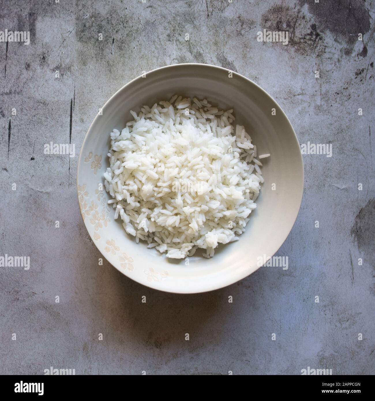 Bowl of White Rice with Room for Copy Stock Photo - Alamy