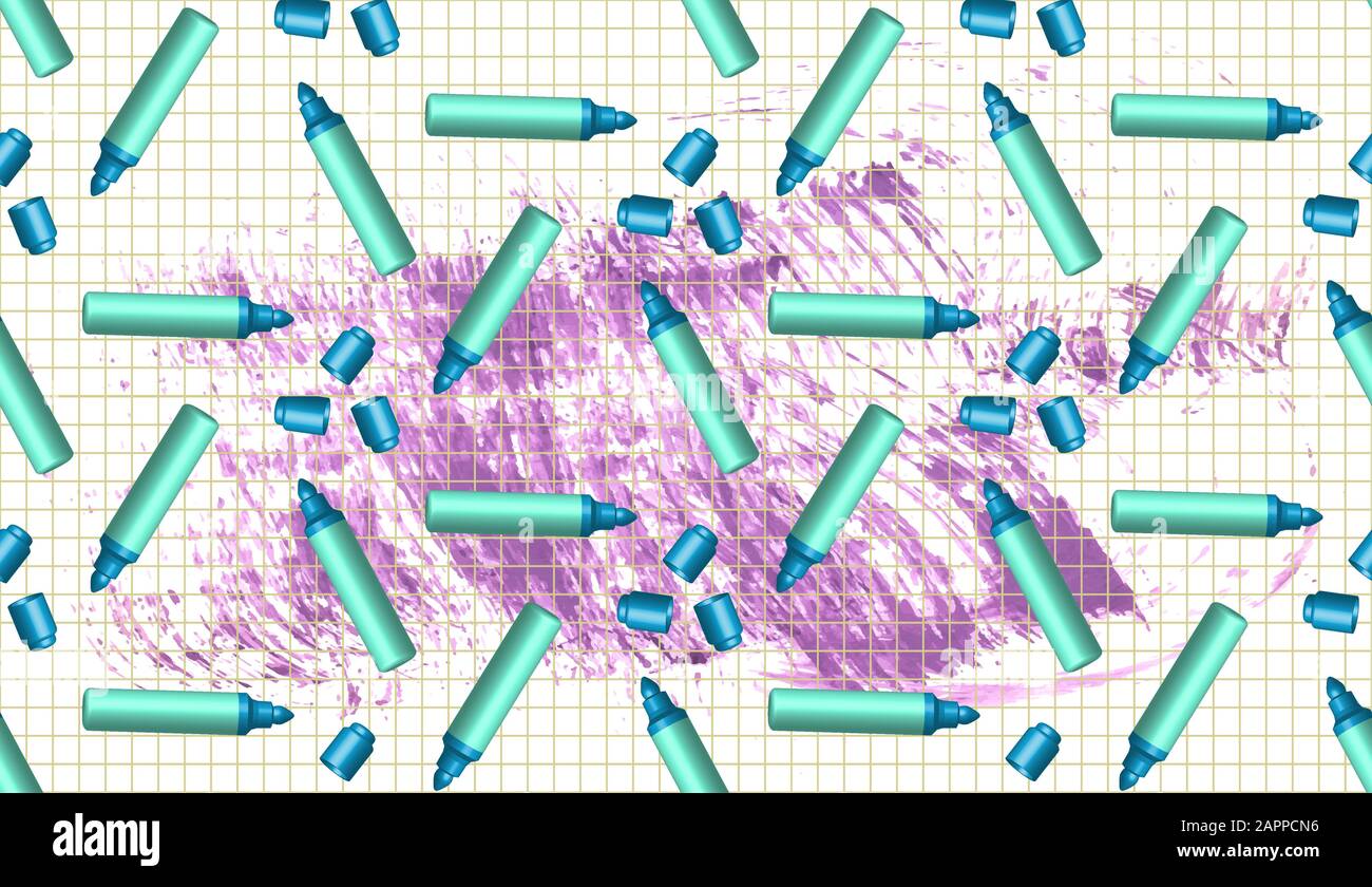 Seamless background with colored markers Stock Vector Image & Art - Alamy