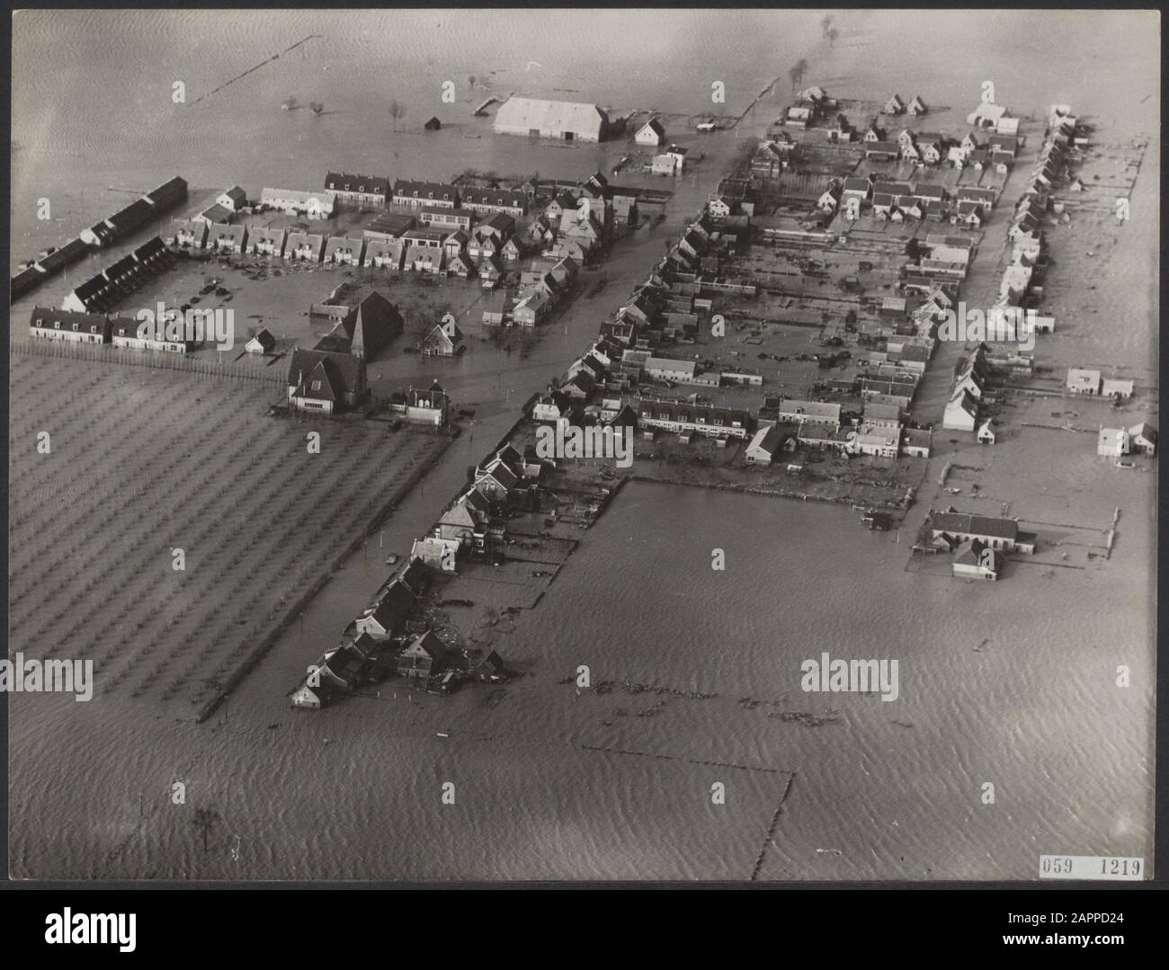 Aerial shots of affected areas near Watersnood 1953 [Watersnood 1953 ...