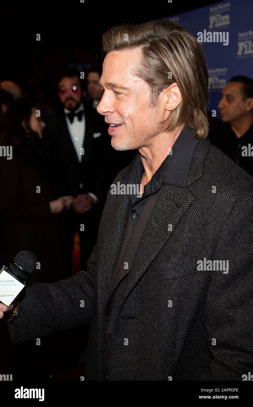Santa Barbara, USA. 22nd Jan, 2020. Brad Pitt at the Maltin Modern ...