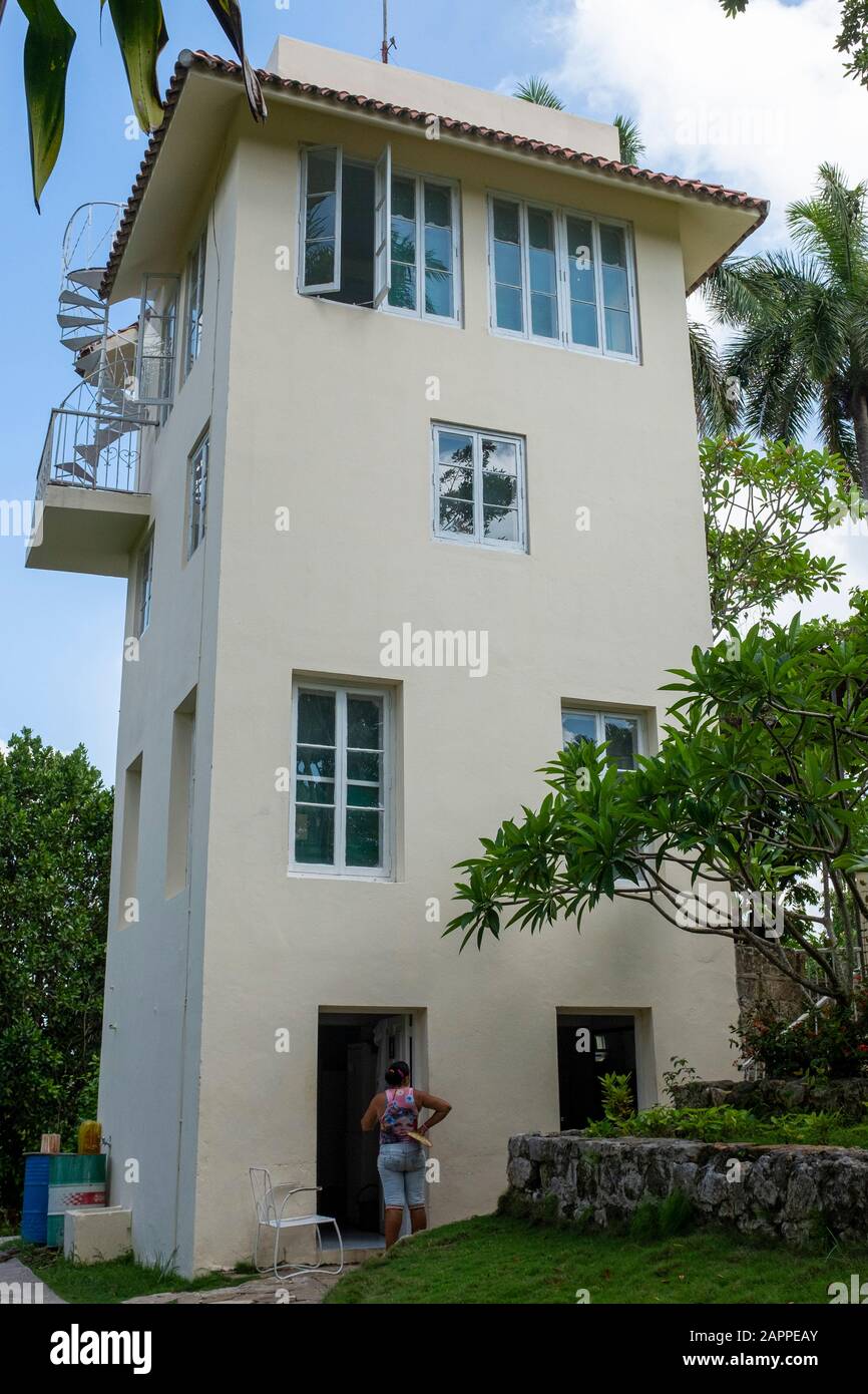 Hemingway’s writing room tower, Finca Vigía. Havana, Cuba Stock Photo ...