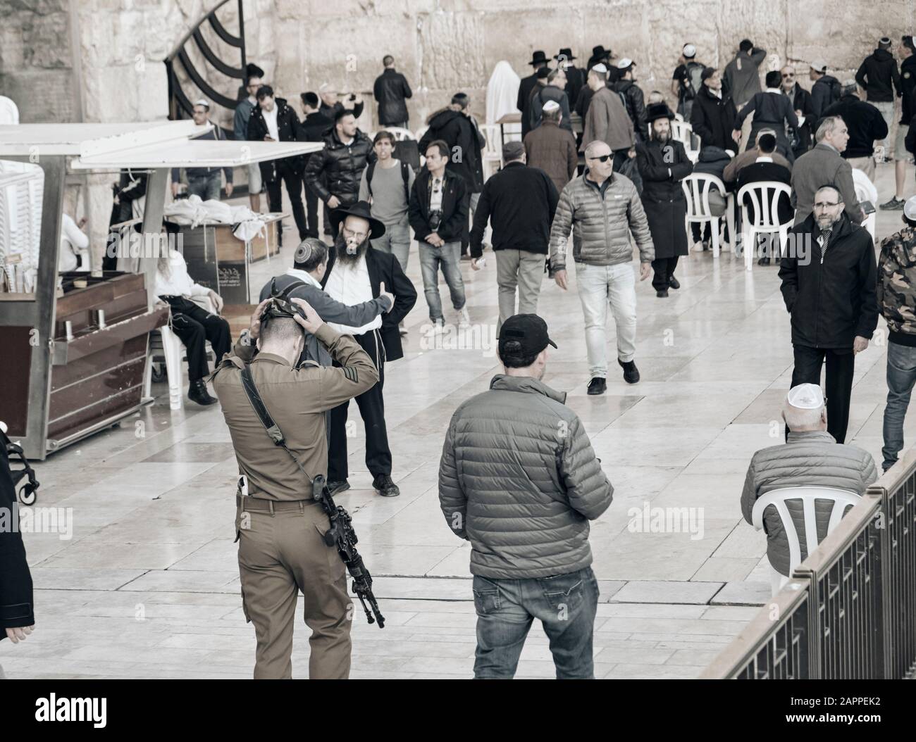 DEC 2019 - jews people walking and praying at the wailing wall ...