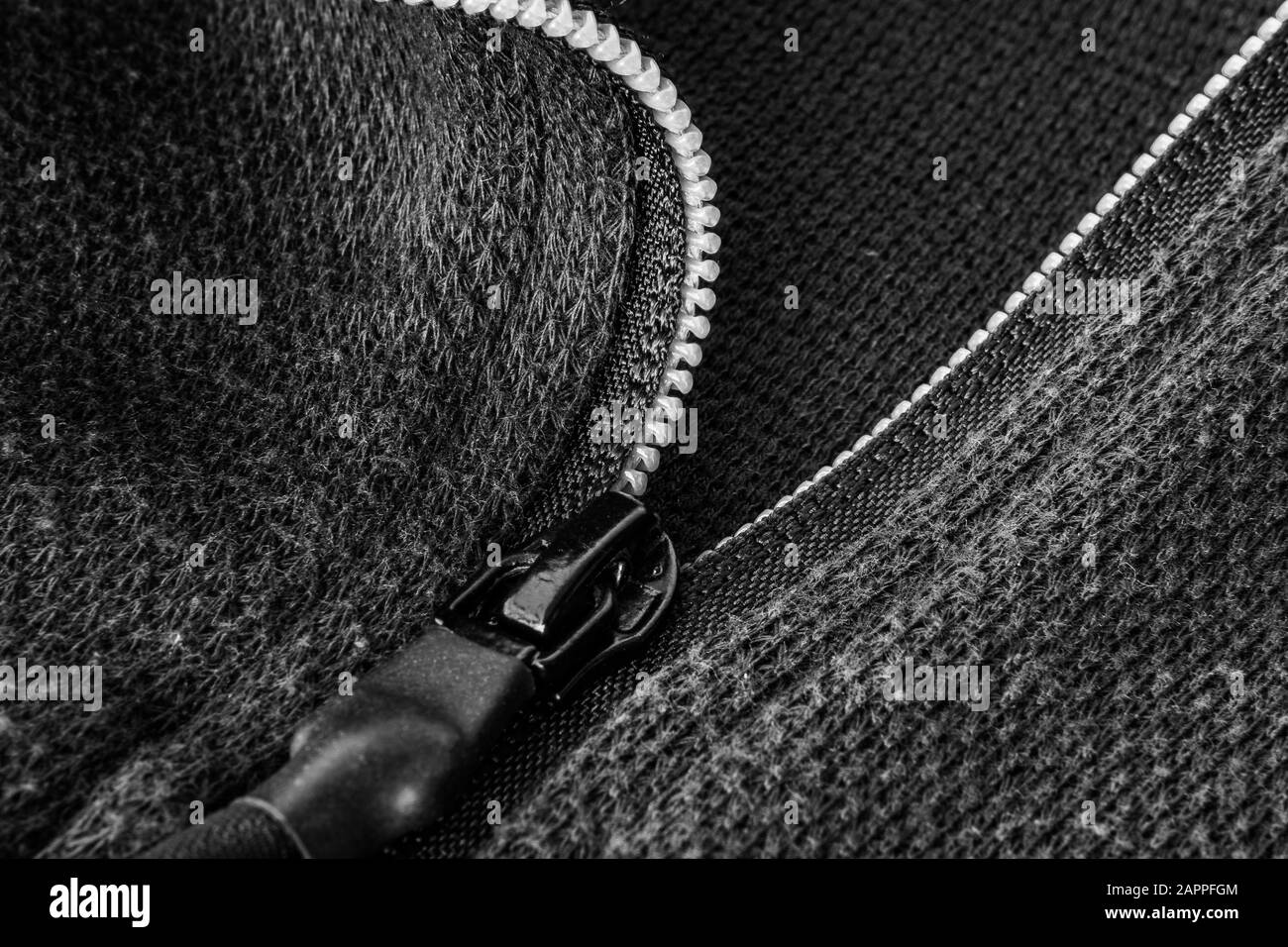 Zipper stylish blue jeans Black and White Stock Photos & Images - Alamy