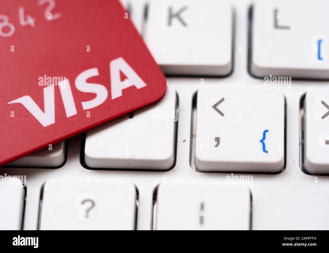 Bank card Visa on computer keyboard Stock Photo - Alamy